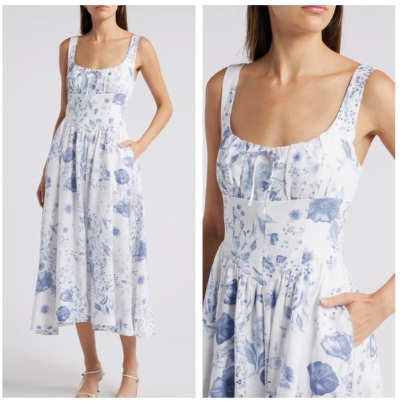 Reformation | Dresses | New Reformation Balia Linen Midi Dress Refresh ...